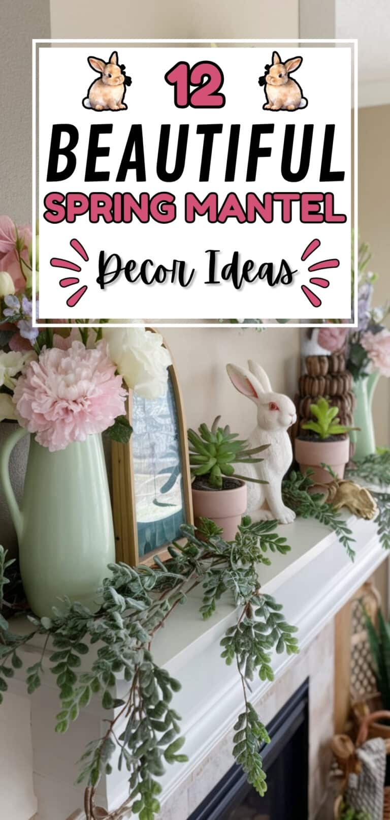 12 Beautiful Spring Mantel Decor Ideas - The Mega Mom