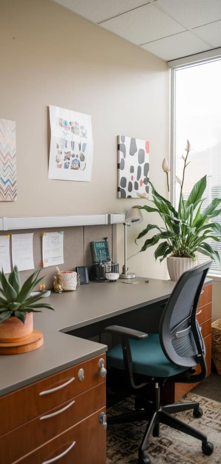 16 Creative Cozy Cubicle Inspiration Ideas - The Mega Mom