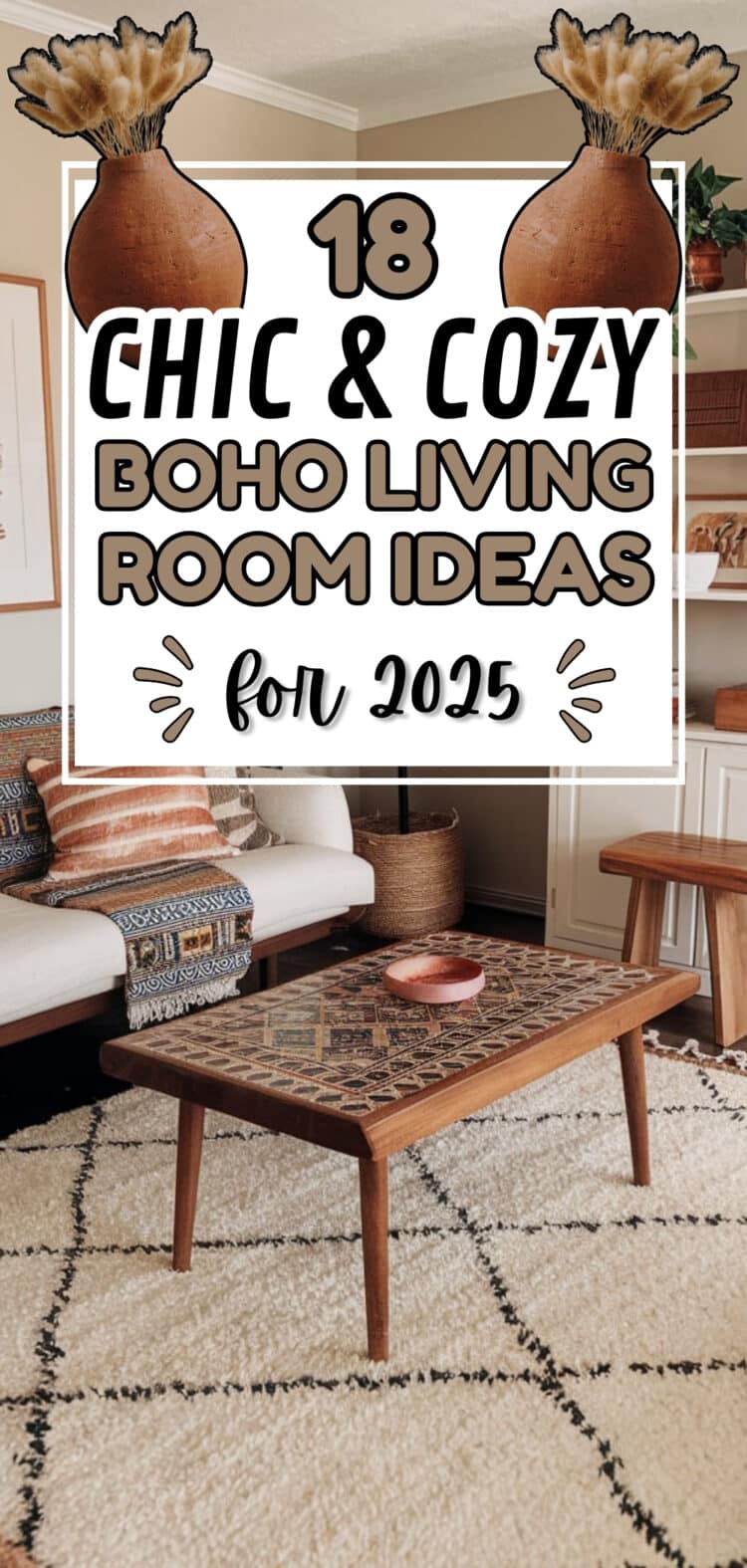 18 Chic & Cozy Boho Living Room Ideas for 2025 - The Mega Mom