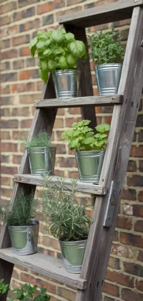 17 Creative Ladder Herb Gardening Ideas On a Budget - The Mega Mom