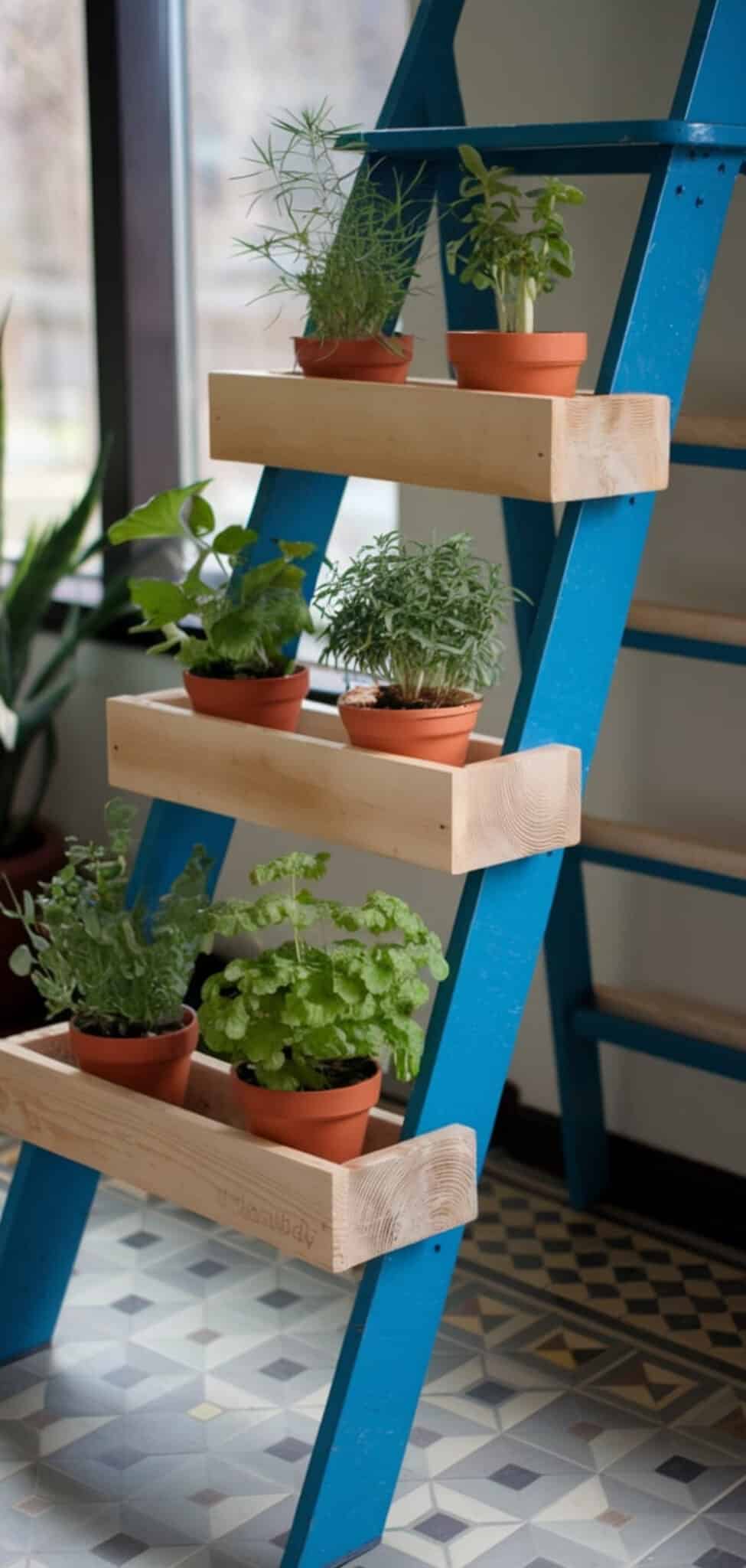 17 Creative Ladder Herb Gardening Ideas On a Budget - The Mega Mom