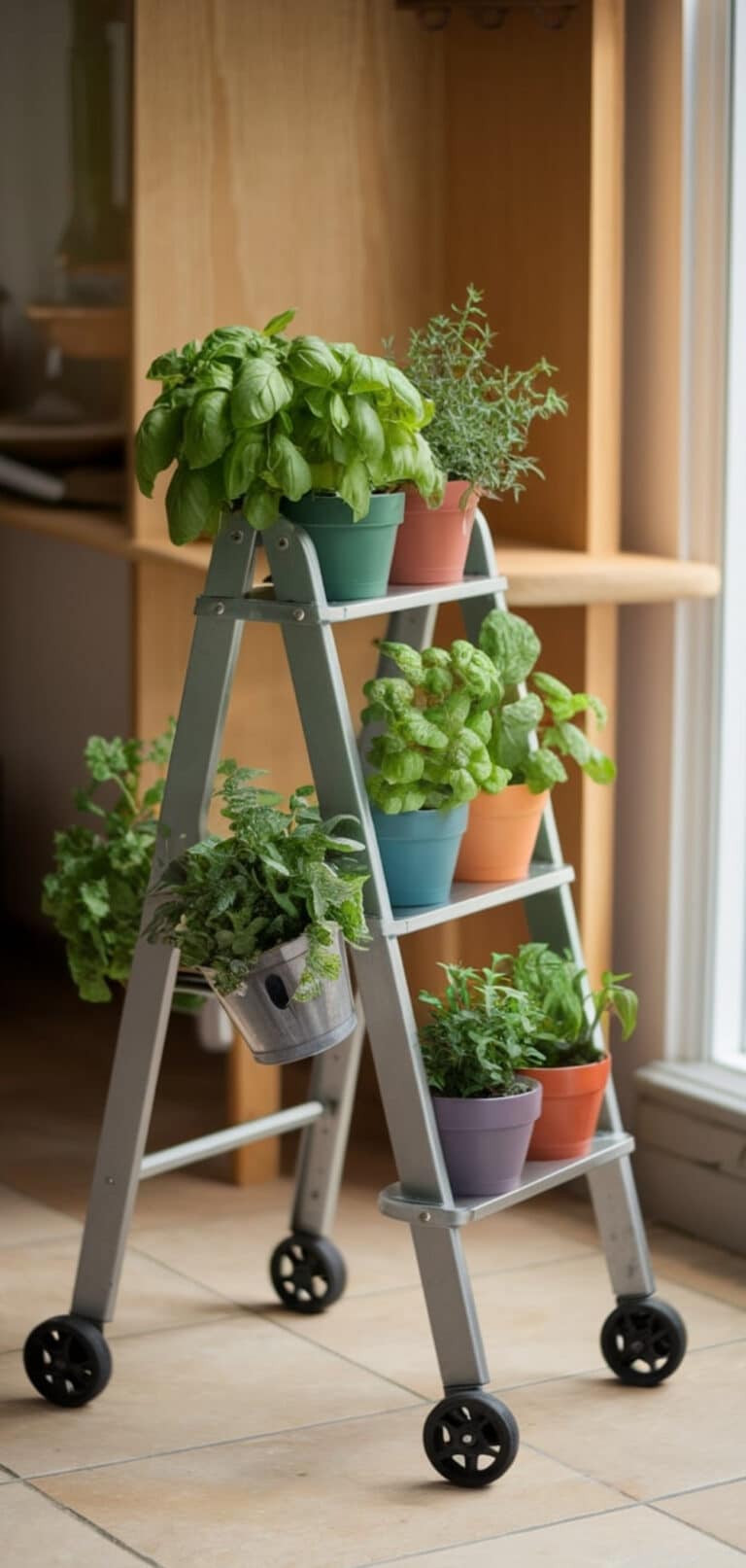 17 Creative Ladder Herb Gardening Ideas On a Budget - The Mega Mom