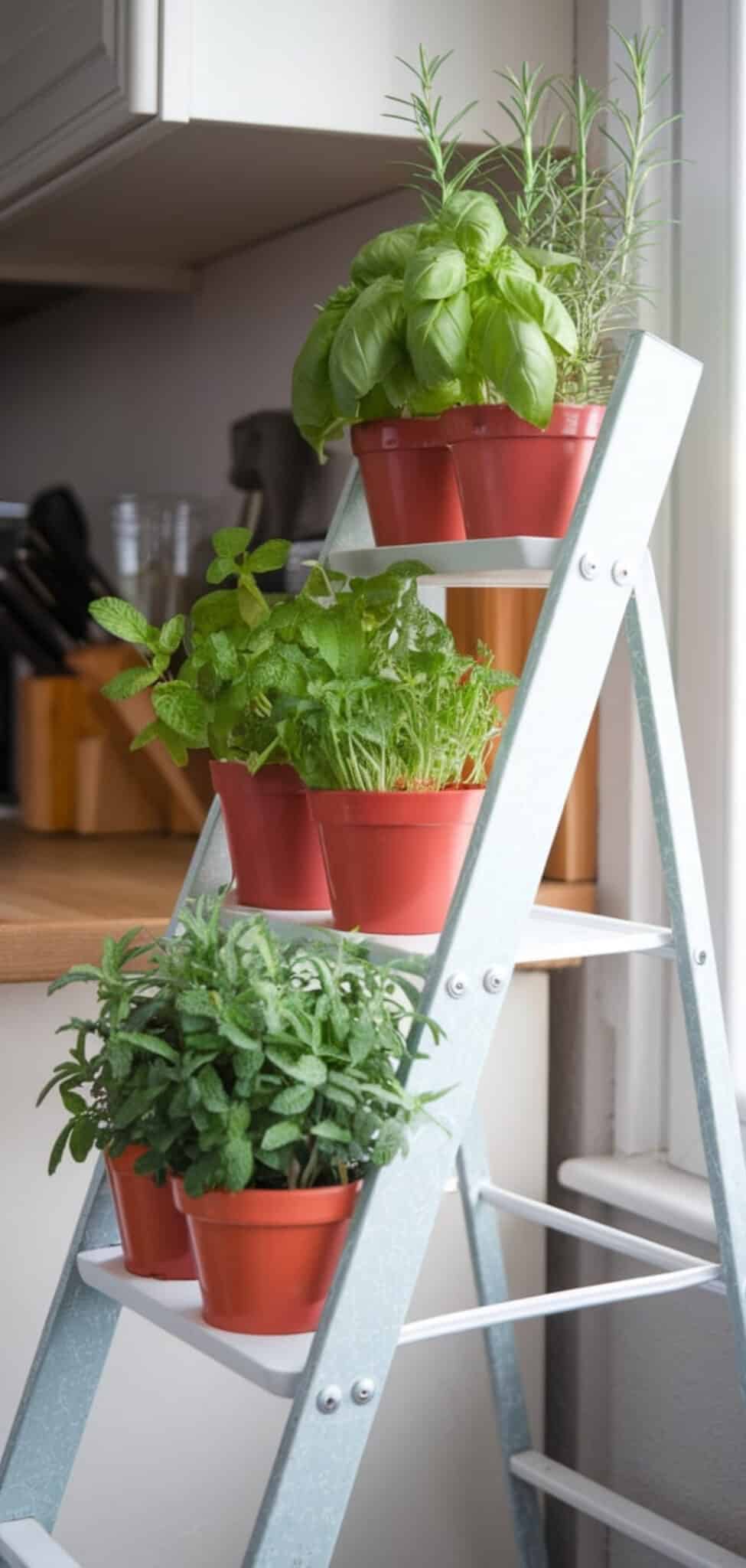 17 Creative Ladder Herb Gardening Ideas On a Budget - The Mega Mom