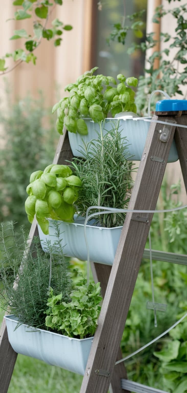 17 Creative Ladder Herb Gardening Ideas On a Budget - The Mega Mom