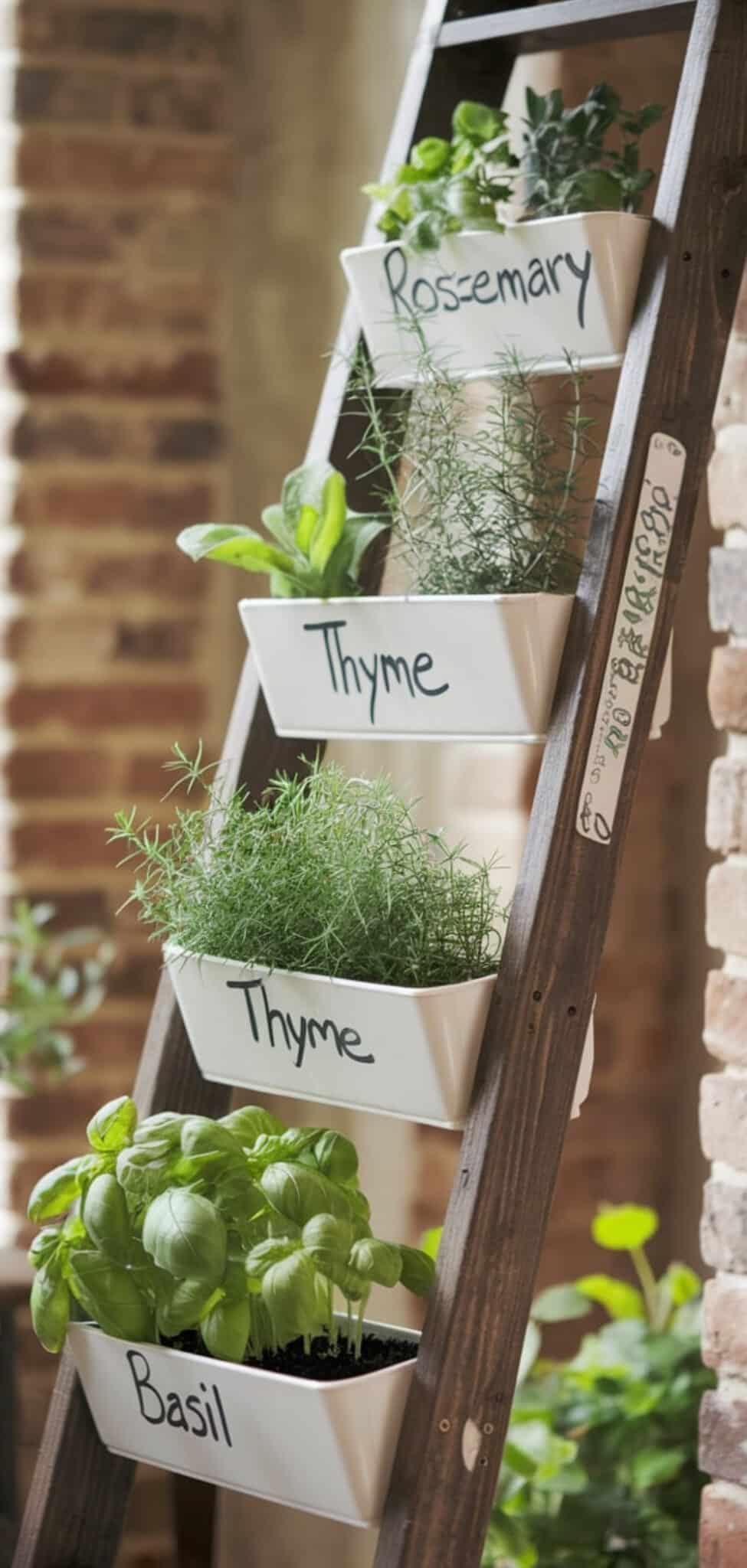 17 Creative Ladder Herb Gardening Ideas On a Budget - The Mega Mom