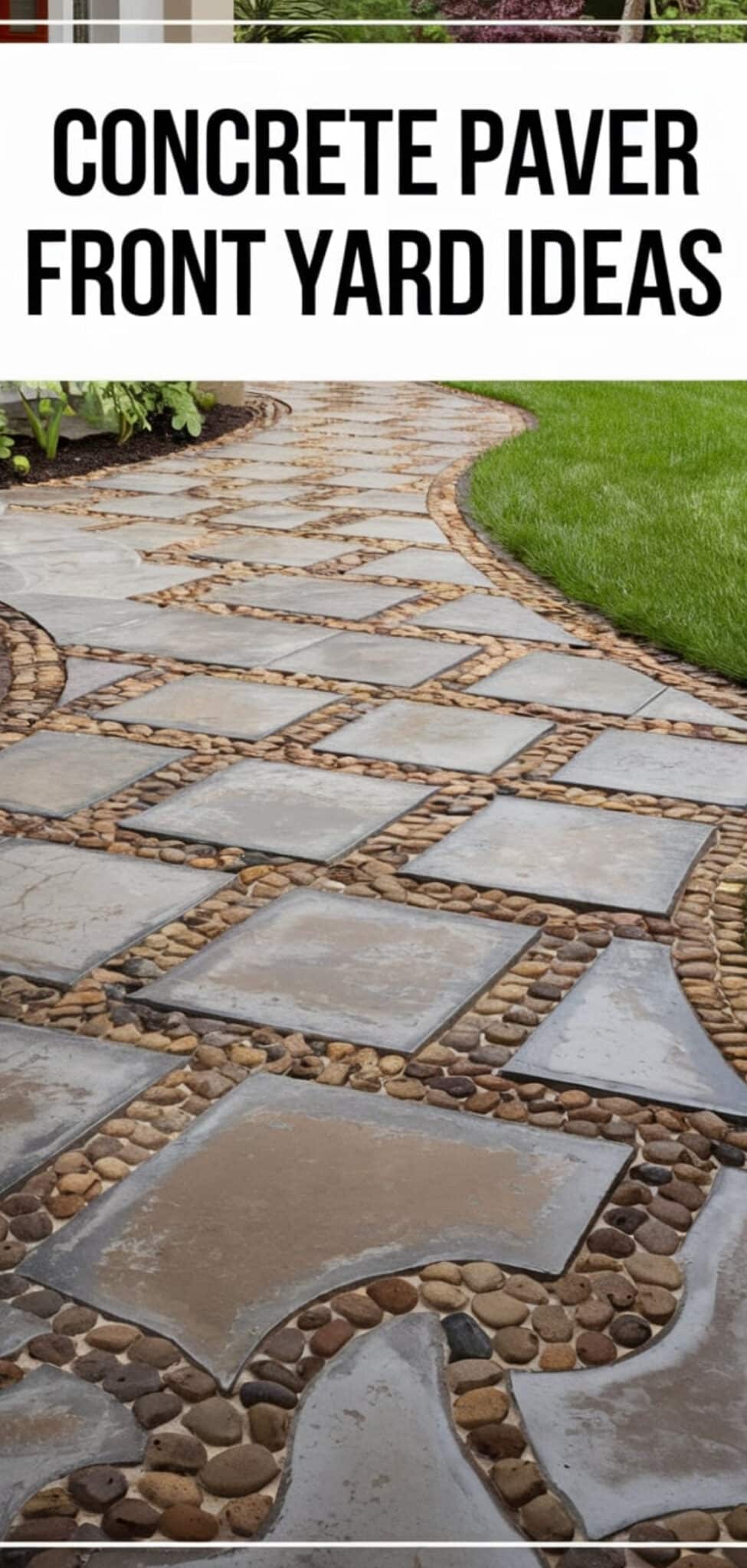 11 Stunning Concrete Paver Front Yard Ideas - The Mega Mom