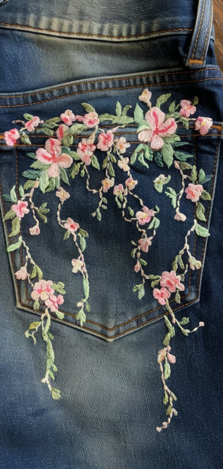 16 Exquisite Jeans Pocket Fashion Embroidery Designs - The Mega Mom