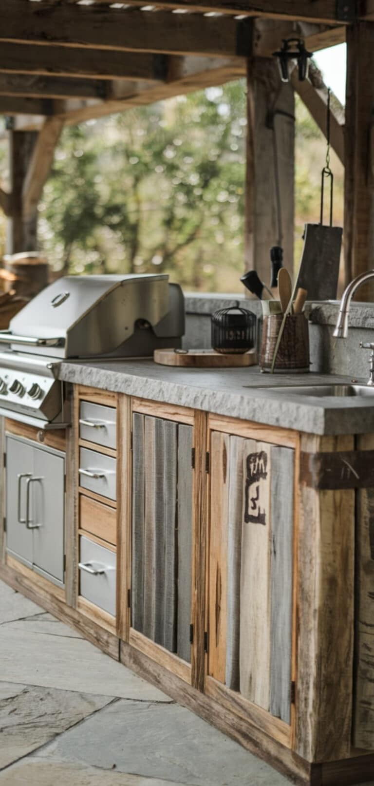 15 Charming Rustic Outdoor Kitchen Ideas - The Mega Mom