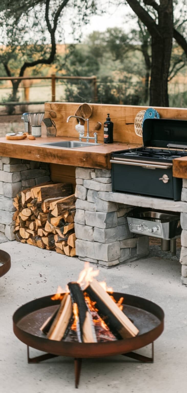 15 Charming Rustic Outdoor Kitchen Ideas - The Mega Mom