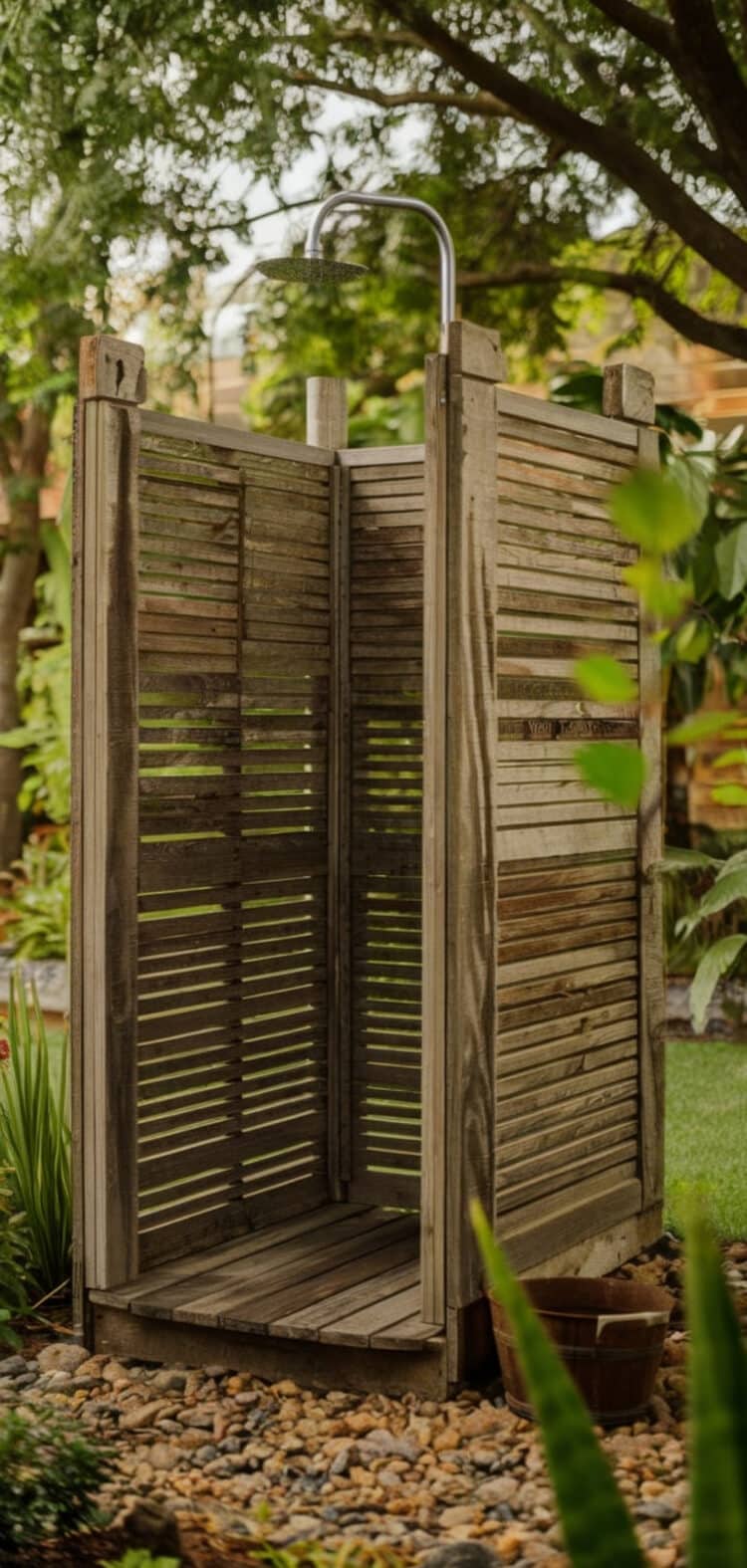 15+ Creative Outdoor Shower Garden Ideas - The Mega Mom