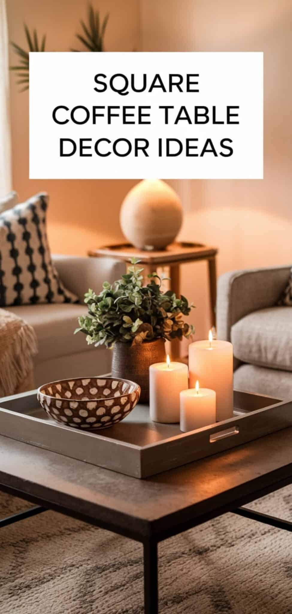 12+ Beautiful Square Coffee Table Decor Ideas - The Mega Mom