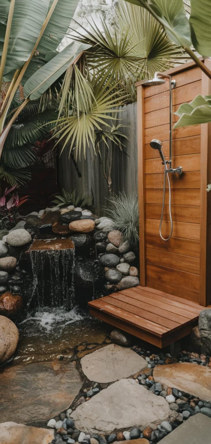 15+ Creative Outdoor Shower Garden Ideas - The Mega Mom
