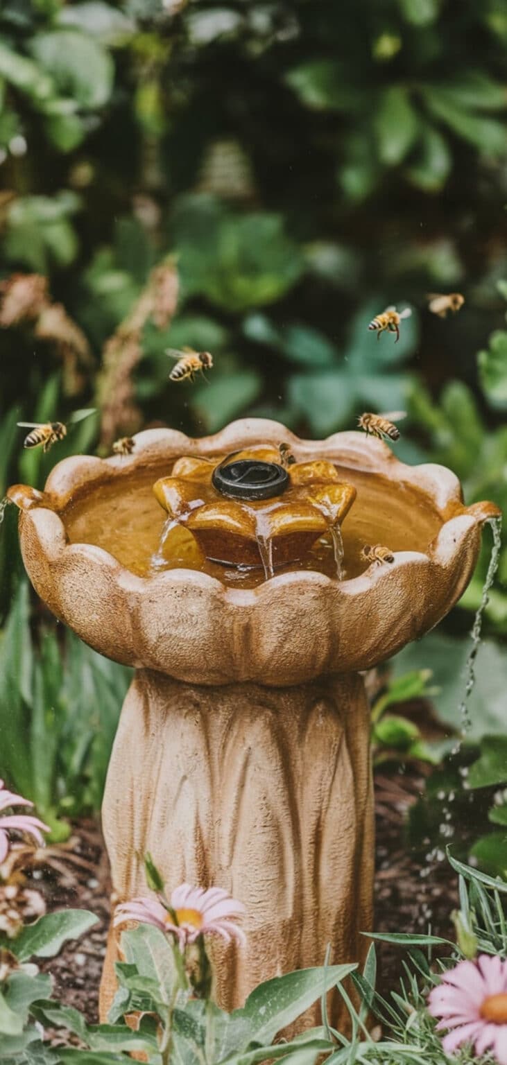 13 Charming Bee Bath Garden Decor Ideas - The Mega Mom