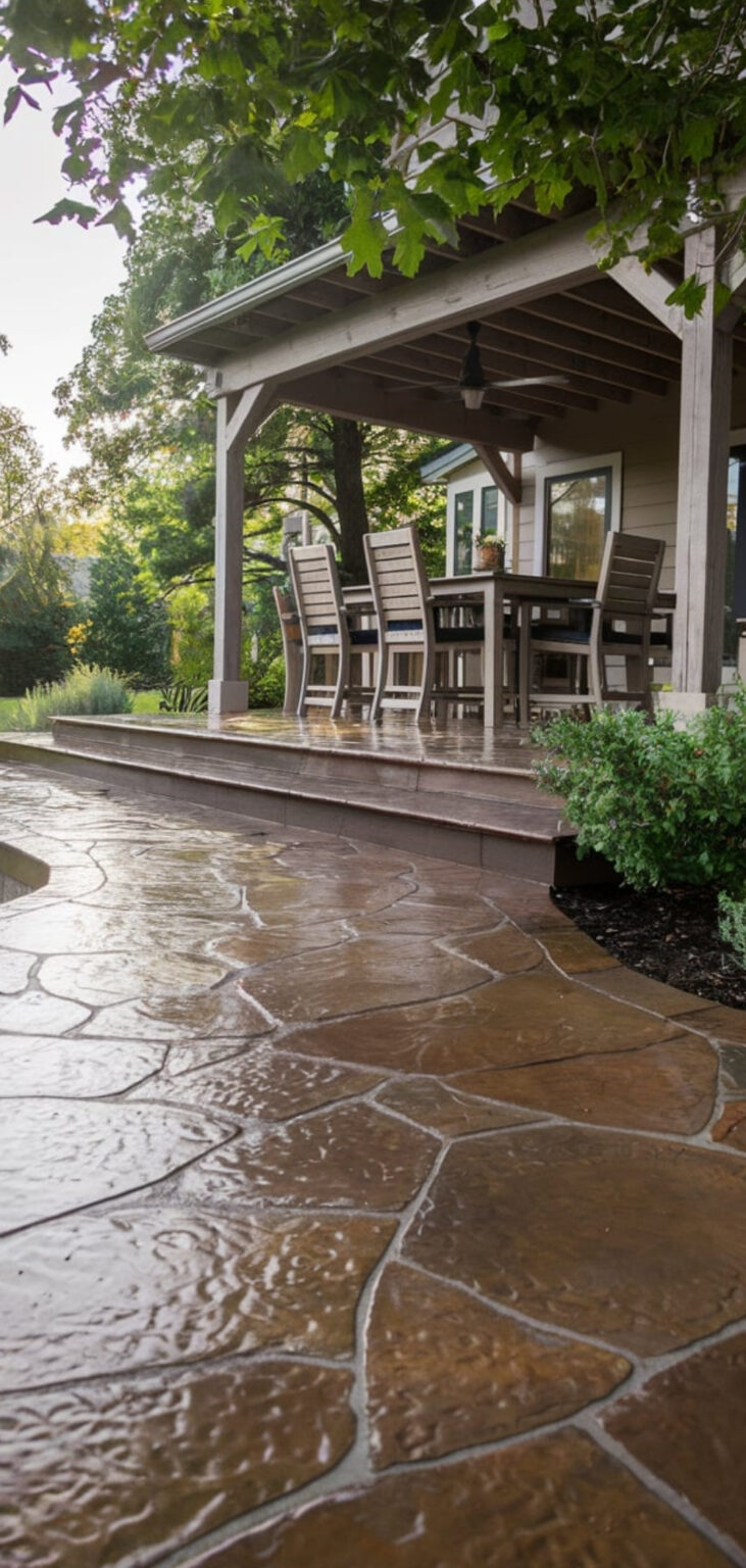 17 Creative Raised Stamped Concrete Patio Ideas - The Mega Mom