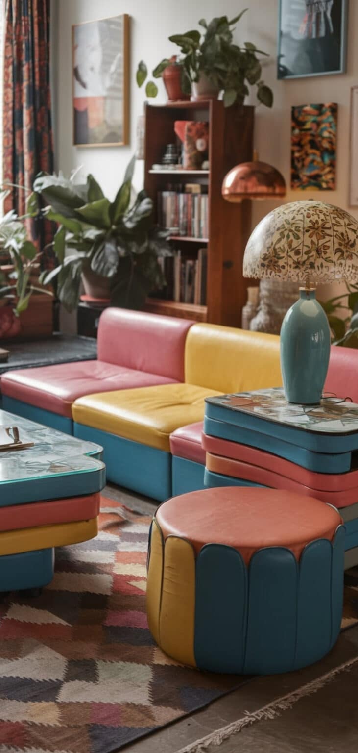 18 Playful Retro Apartment Eclectic Living Room Ideas - The Mega Mom