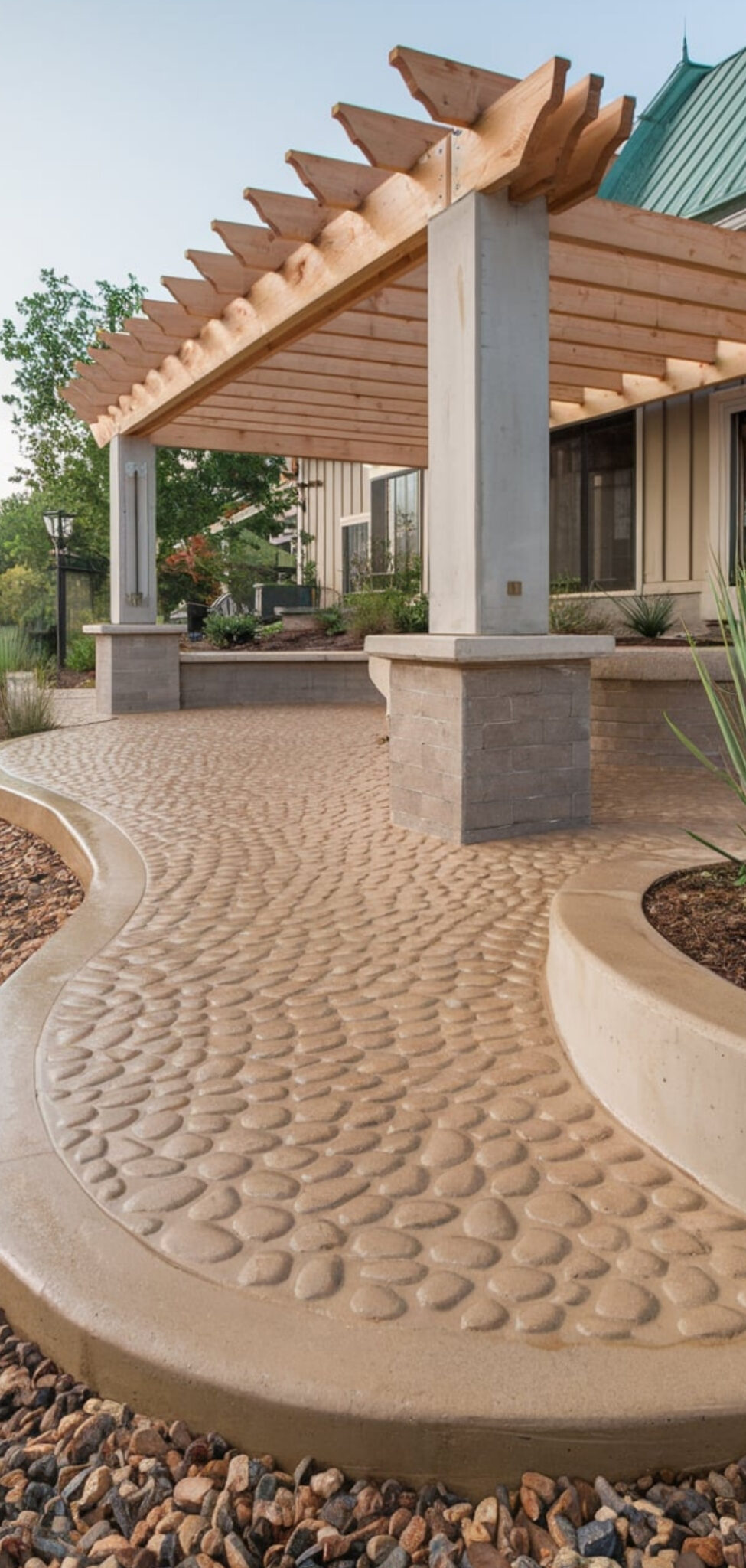 17 Creative Raised Stamped Concrete Patio Ideas - The Mega Mom