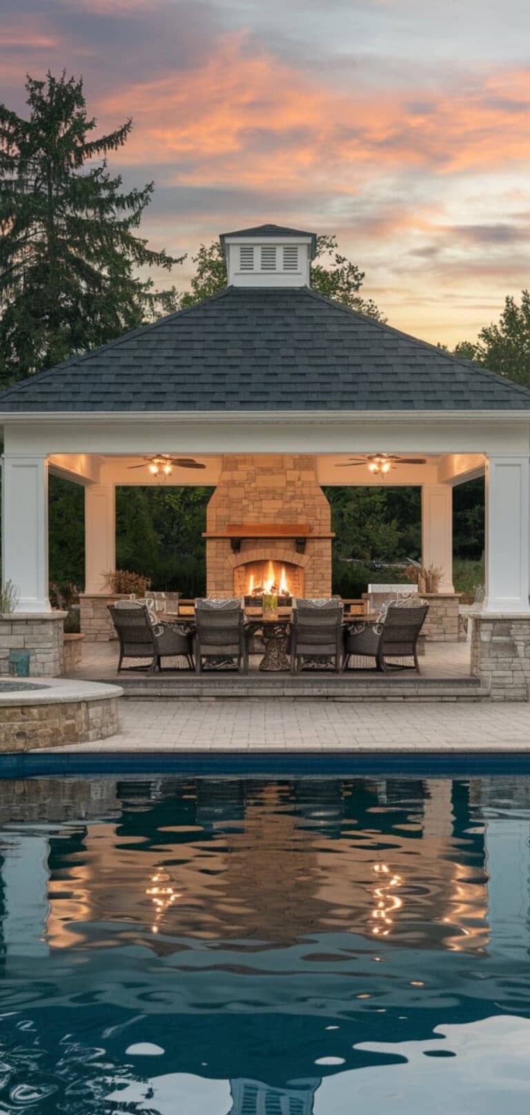 18 Stunning Outdoor Pavilion with Fireplace Ideas - The Mega Mom