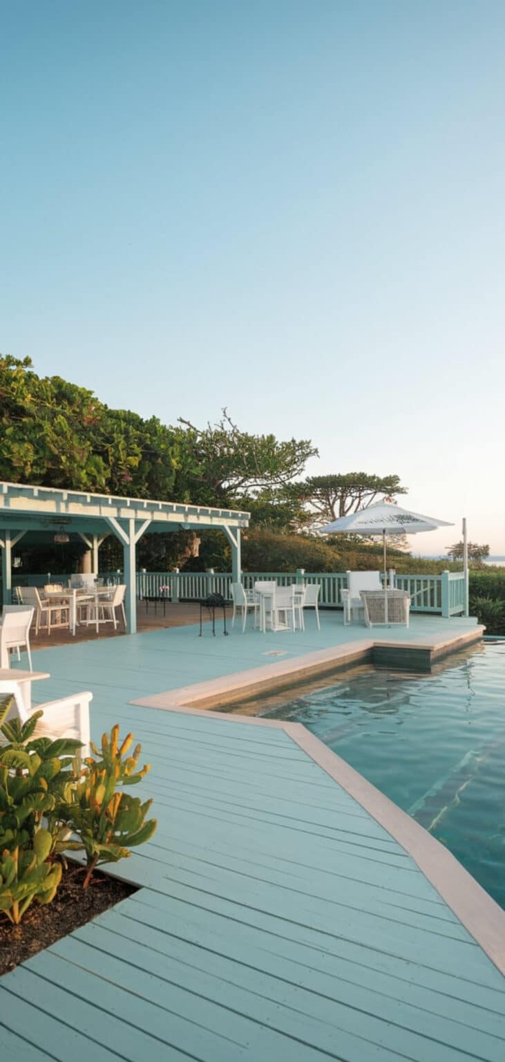 16 Stunning Coastal Large Pool Deck Decorating Ideas - The Mega Mom