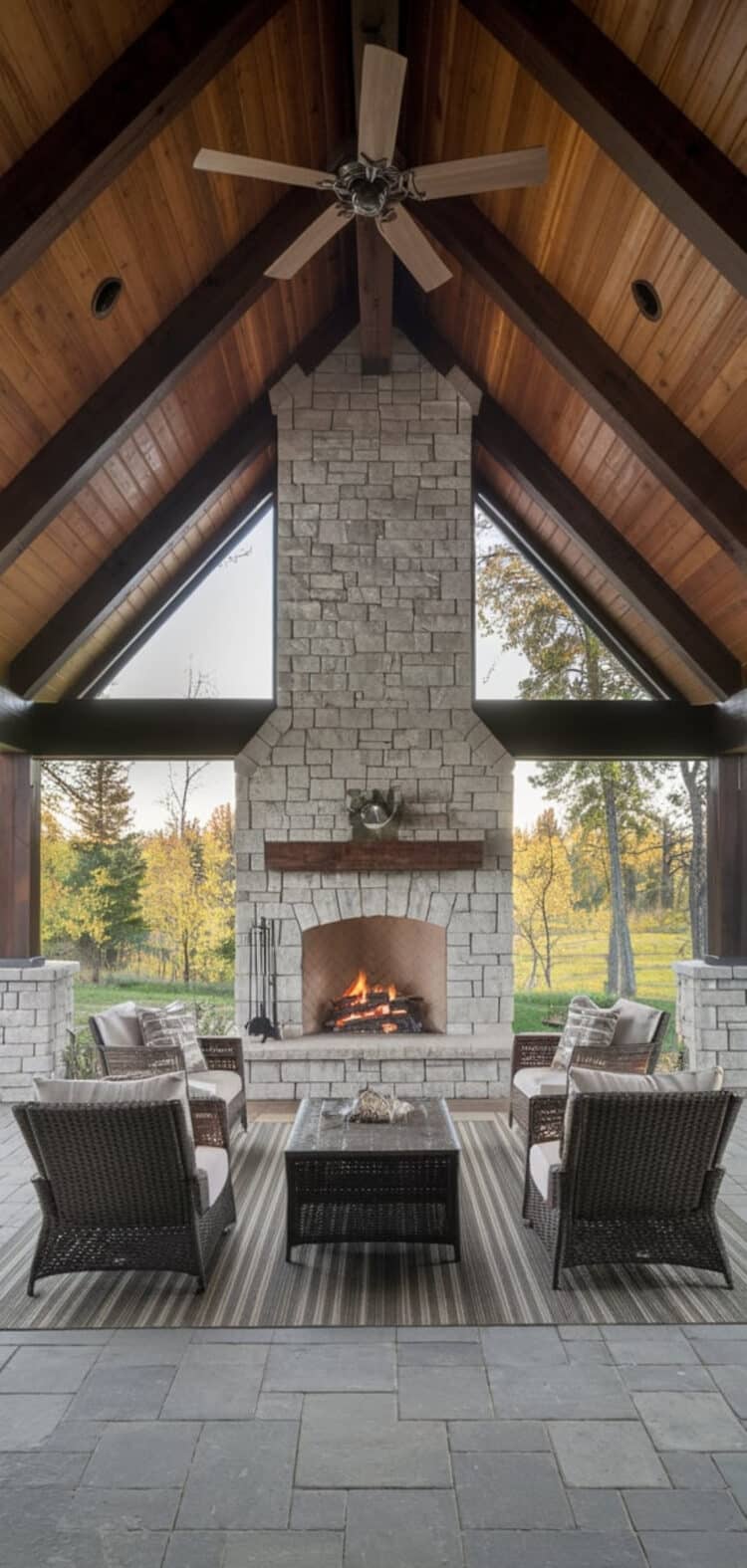 18 Stunning Outdoor Pavilion with Fireplace Ideas - The Mega Mom
