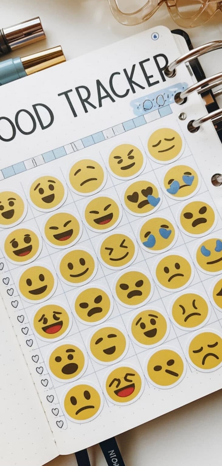 15 Creative Mood Tracker Bullet Journal Stickers - The Mega Mom