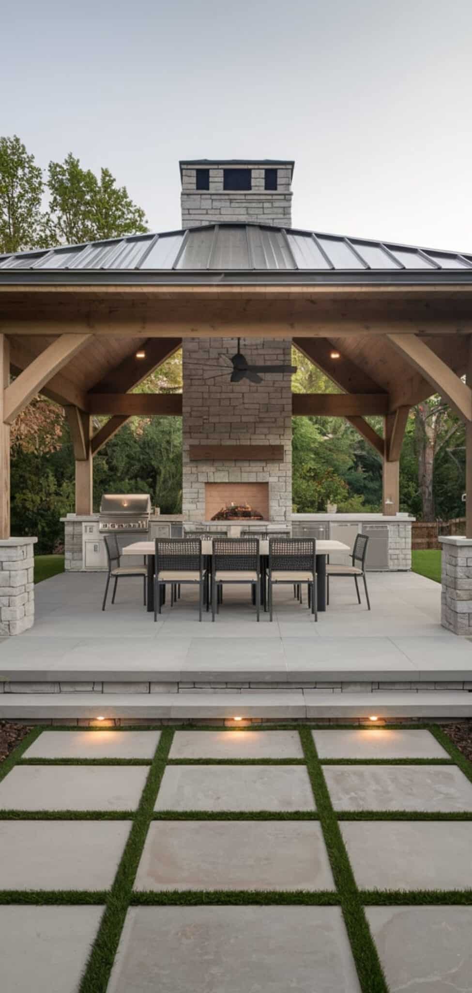 18 Stunning Outdoor Pavilion with Fireplace Ideas - The Mega Mom