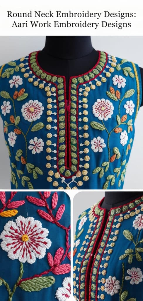 15 Beautiful Round Neck Embroidery Designs Ideas - The Mega Mom