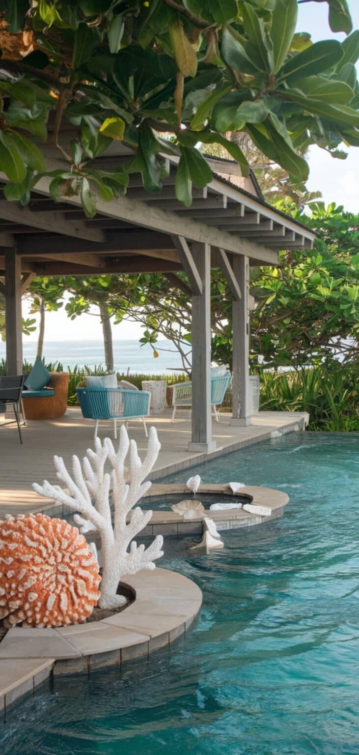 16 Stunning Coastal Large Pool Deck Decorating Ideas - The Mega Mom
