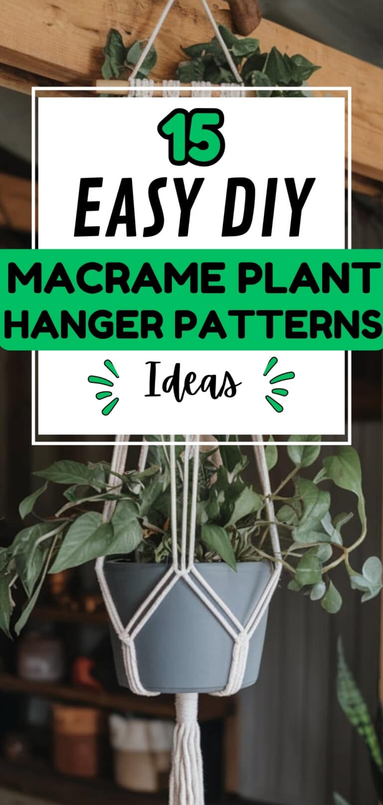15 Easy DIY Macrame Plant Hanger Patterns - The Mega Mom