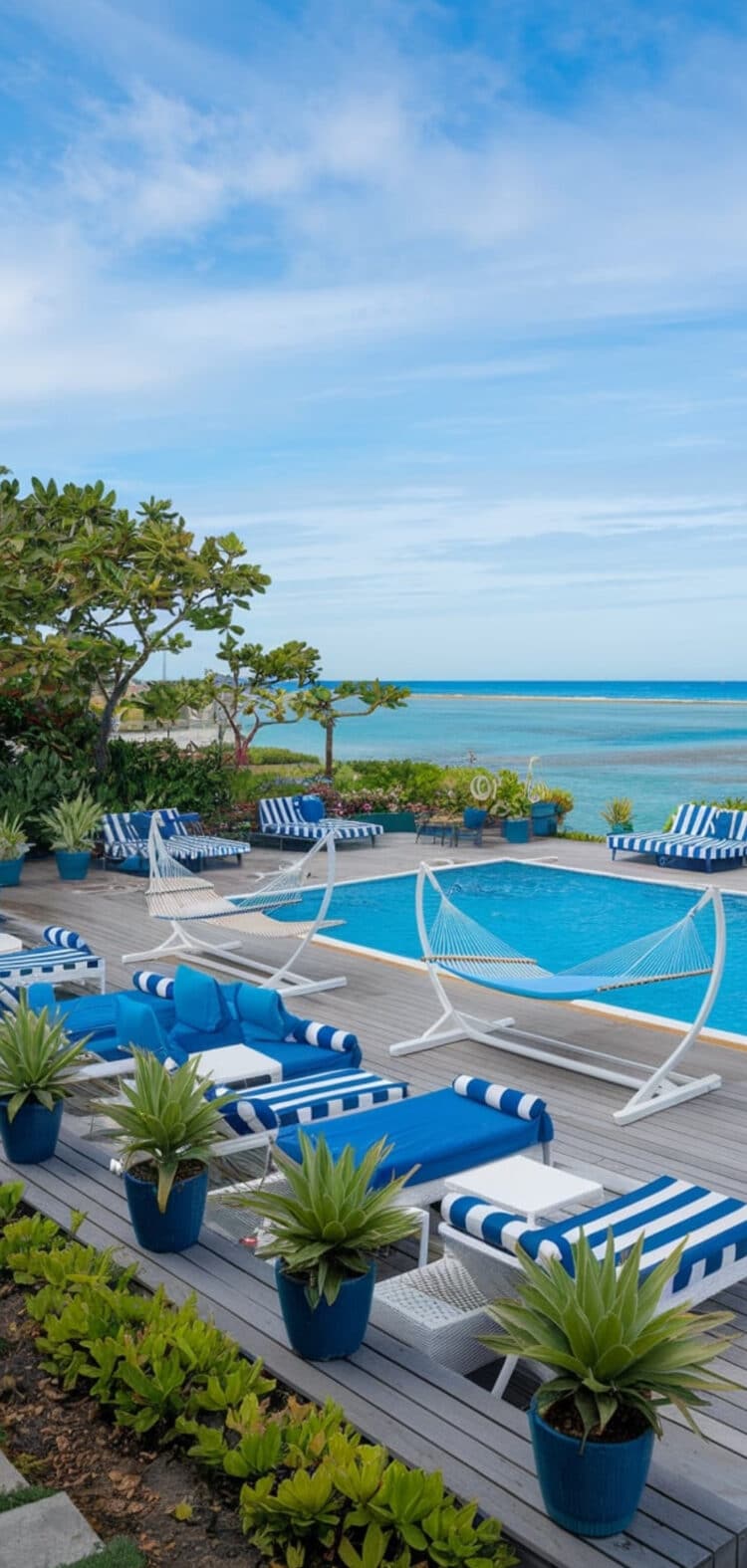 16 Stunning Coastal Large Pool Deck Decorating Ideas - The Mega Mom