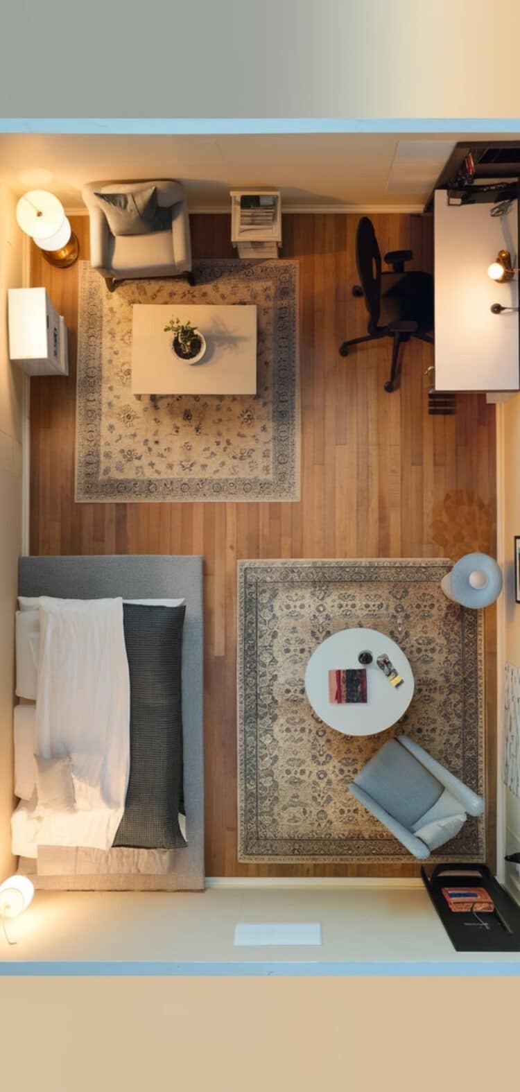 16 Smart One Room Apartment Layout Ideas - The Mega Mom