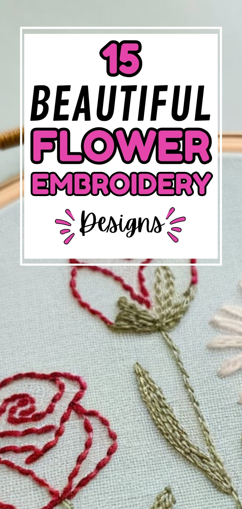 15 Beautiful Flower Embroidery Designs - The Mega Mom