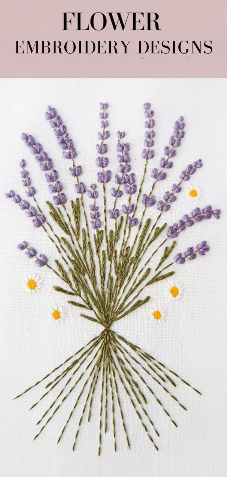 15 Beautiful Flower Embroidery Designs - The Mega Mom