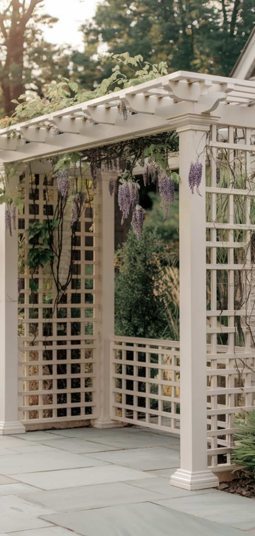 15 Stunning Trellis Pergola Patio Ideas - The Mega Mom