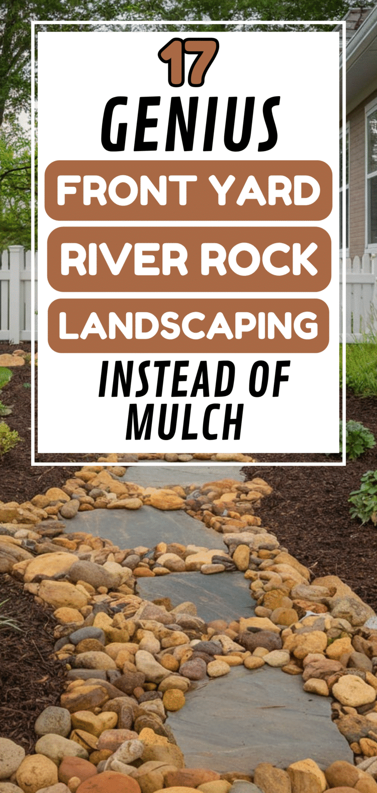 17 Genius Front Yard River Rock Landscaping Instead of Mulch Ideas ...