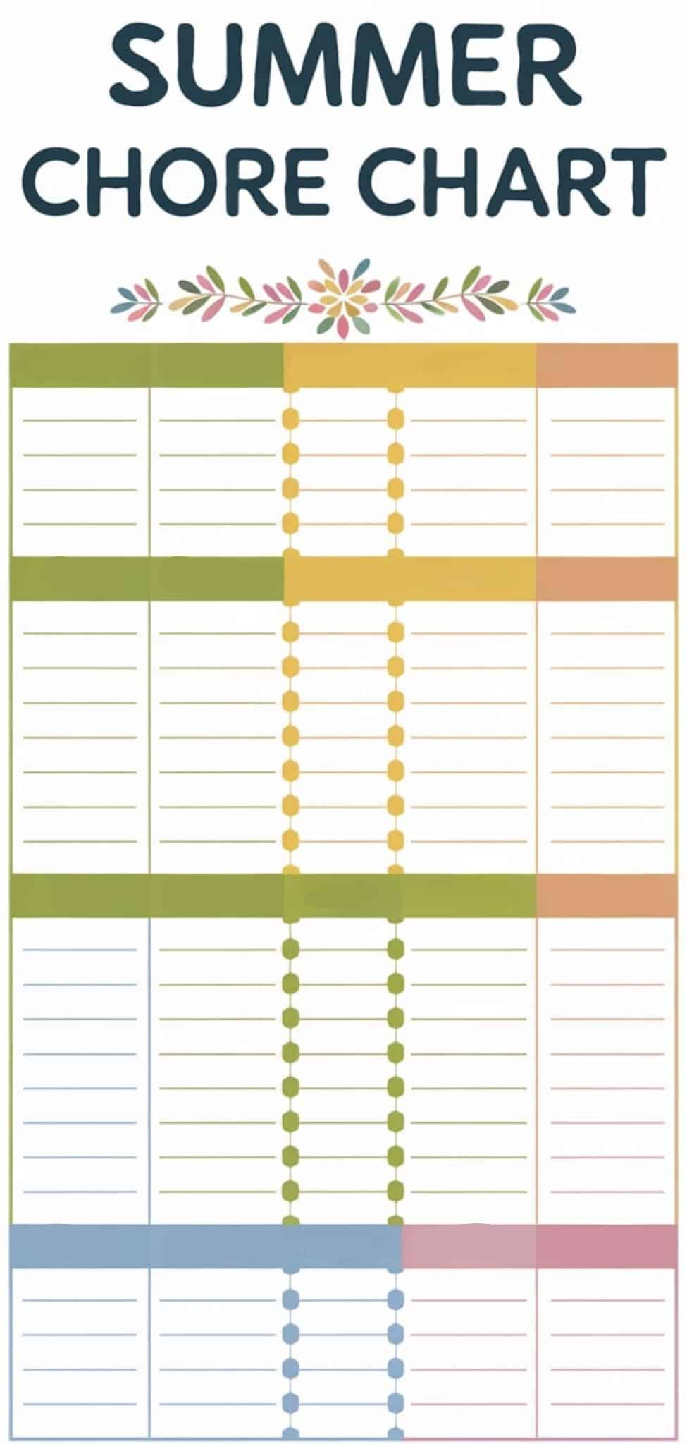 12 Creative Summer Chore Chart Ideas - The Mega Mom