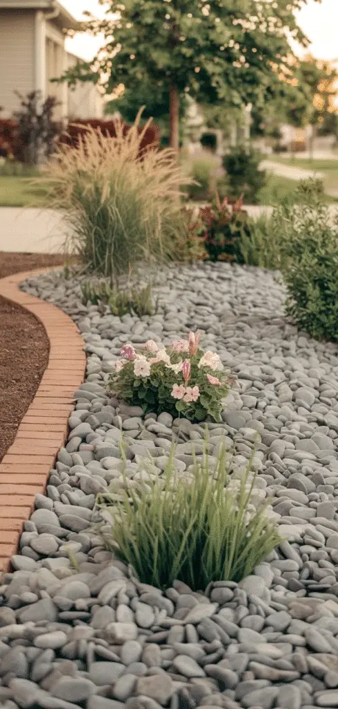 17 Genius Front Yard River Rock Landscaping Instead of Mulch Ideas ...