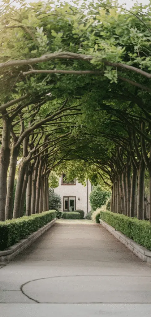 15 Stunning Tree Tunnel Driveway Entry Landscaping Ideas - The Mega Mom