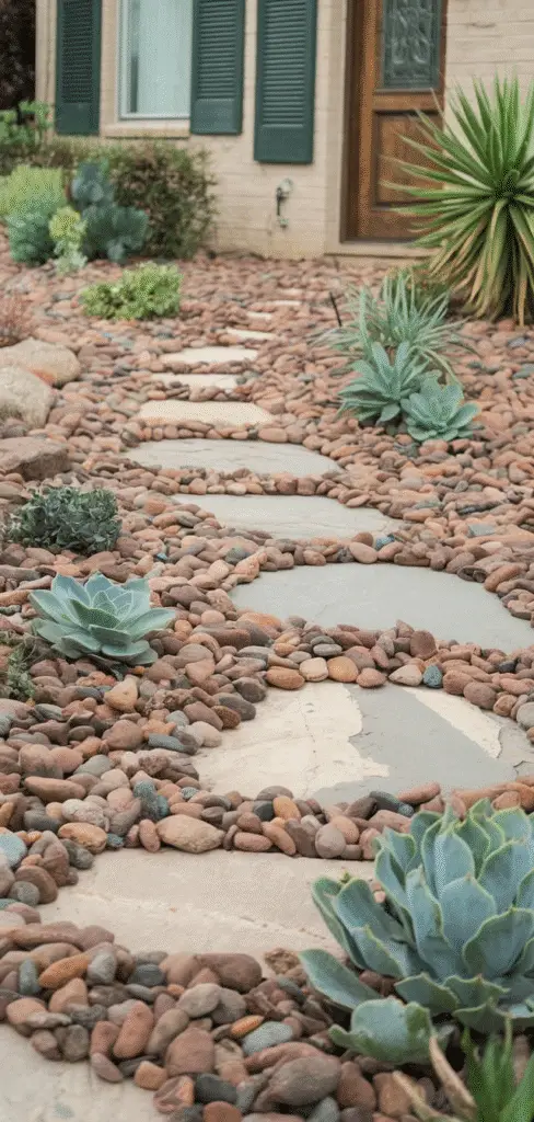 17 Genius Front Yard River Rock Landscaping Instead of Mulch Ideas ...
