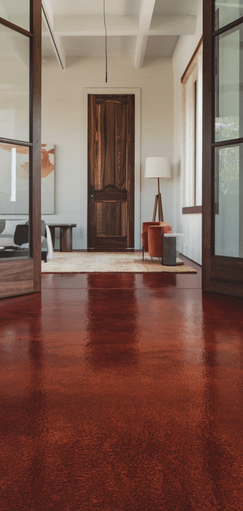 14 Easy Concrete Stained Floor Colors That Look Like Wood - The Mega Mom