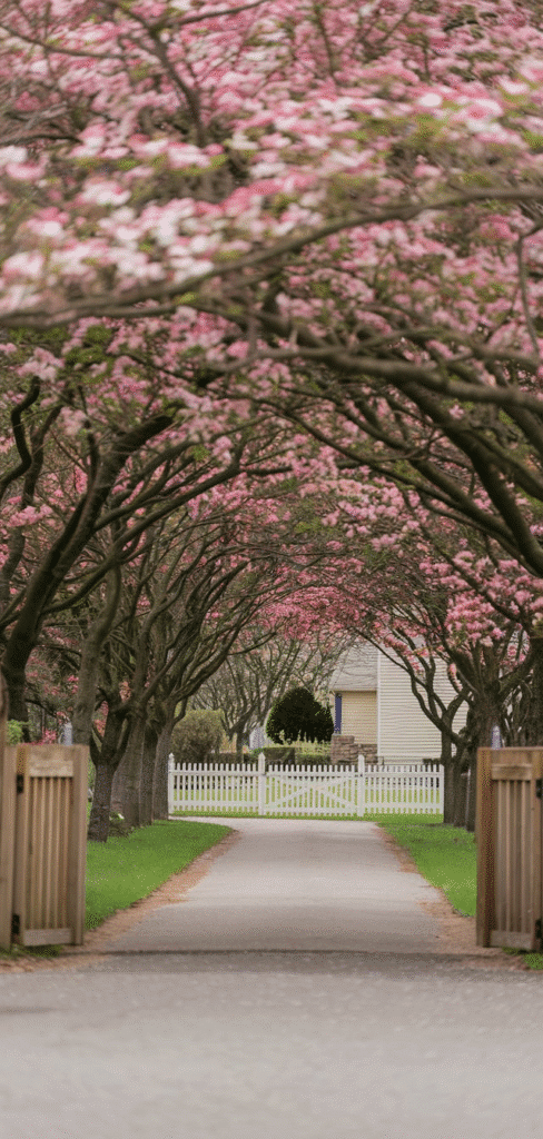 15 Stunning Tree Tunnel Driveway Entry Landscaping Ideas - The Mega Mom
