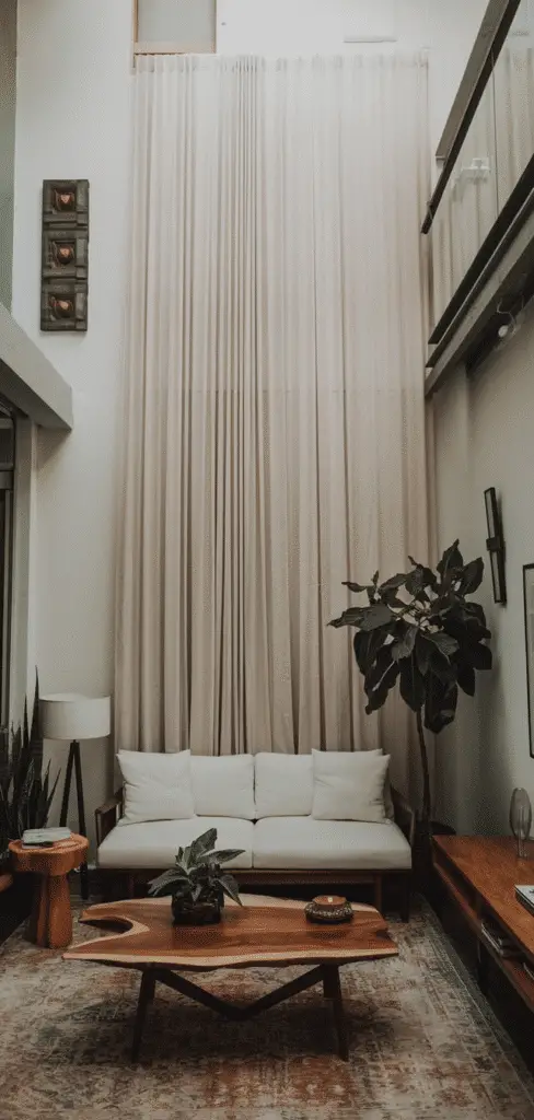 15 Beautiful Small High Ceiling Living Room Ideas - The Mega Mom