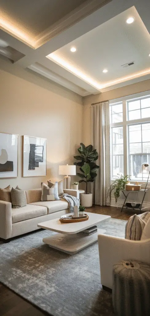 15 Beautiful Small High Ceiling Living Room Ideas - The Mega Mom