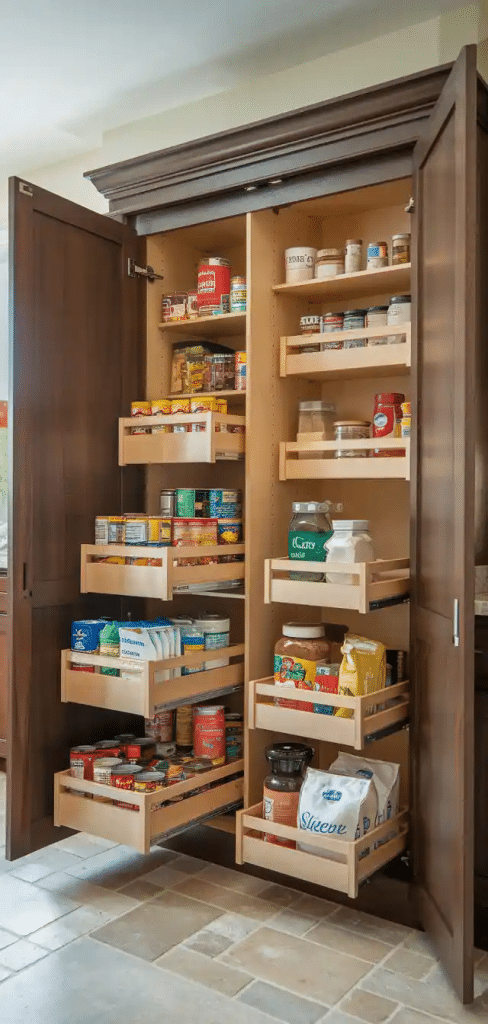 15 Creative Pantry Cabinet with Pull-Out Shelves Ideas - The Mega Mom