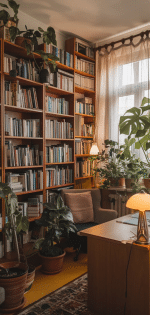 10+ Cozy Library Room With Plants Ideas - The Mega Mom