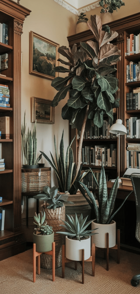 10+ Cozy Library Room With Plants Ideas - The Mega Mom