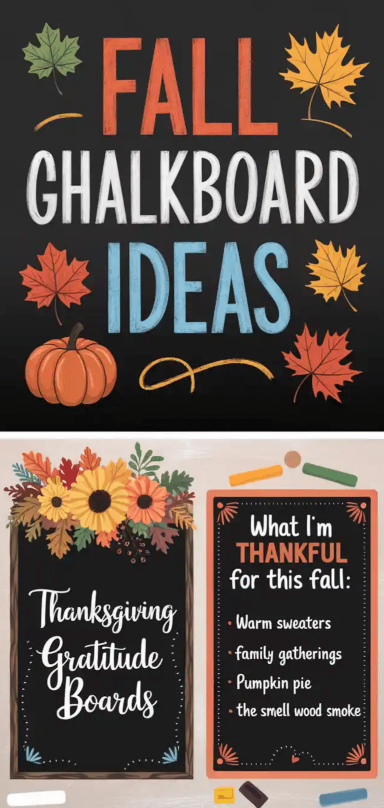 14 Stunning Fall Chalkboard Ideas (Chalk Art) - The Mega Mom