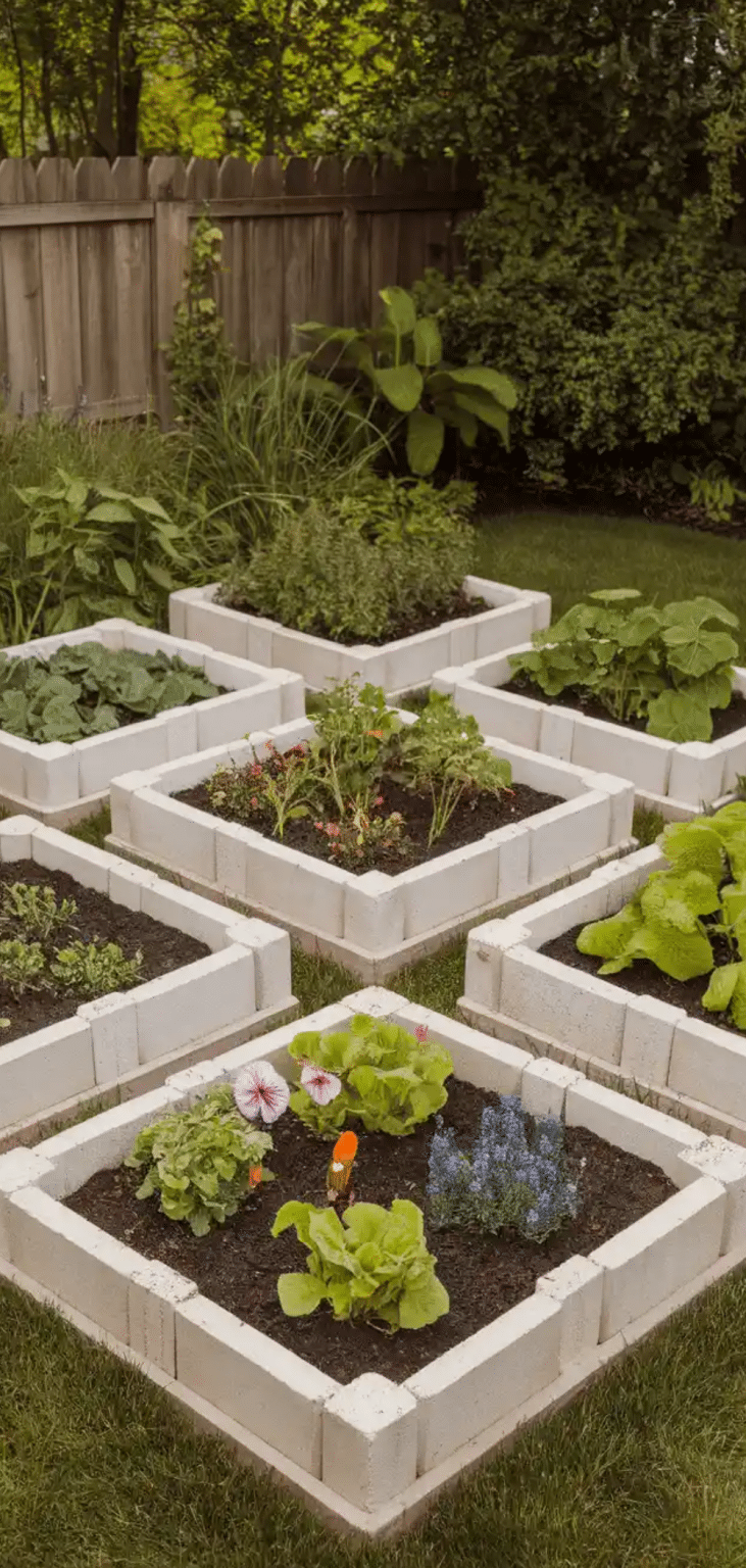 15 Creative Cinder Block Garden Bed Ideas - The Mega Mom