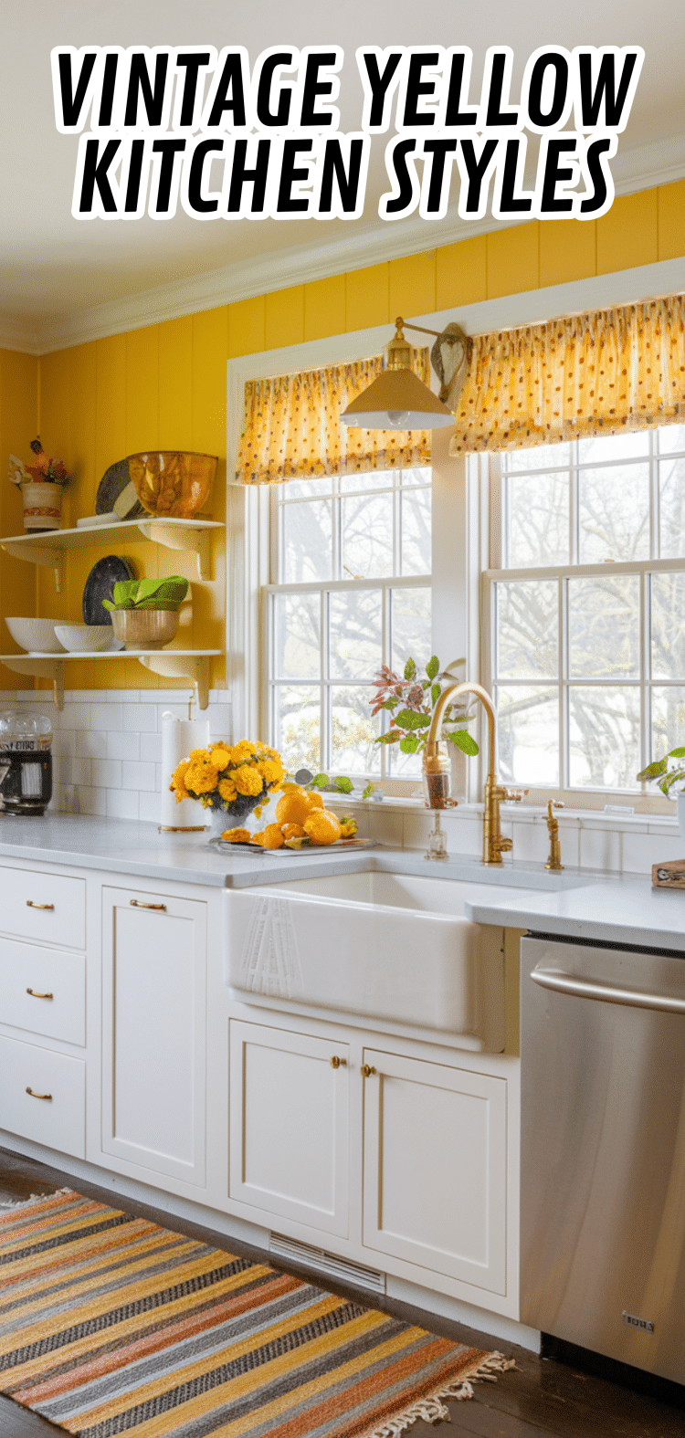 16 Gorgeous Vintage Yellow Kitchen Styles - The Mega Mom