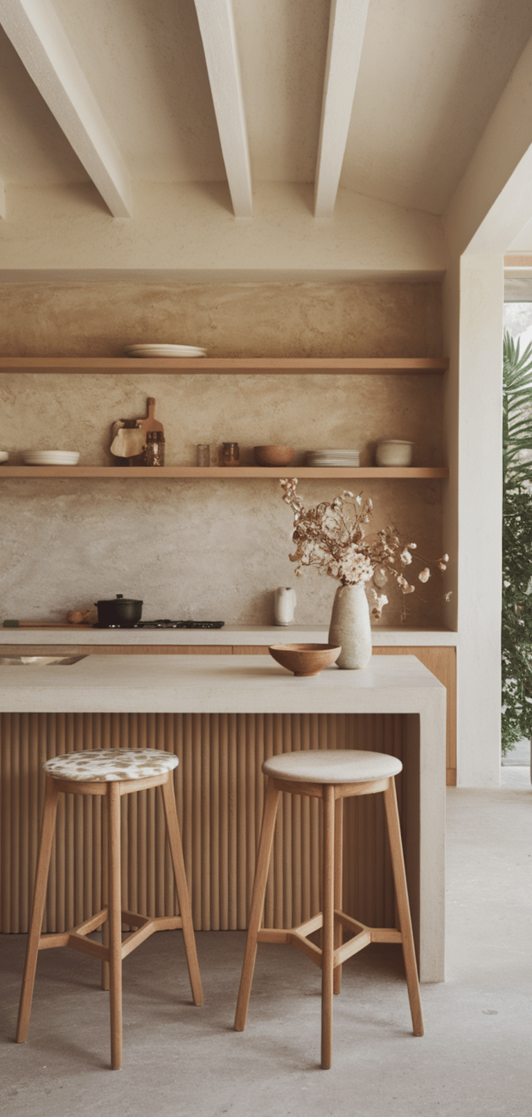 17 Neutral-Toned Kitchen with Natural Elements - The Mega Mom