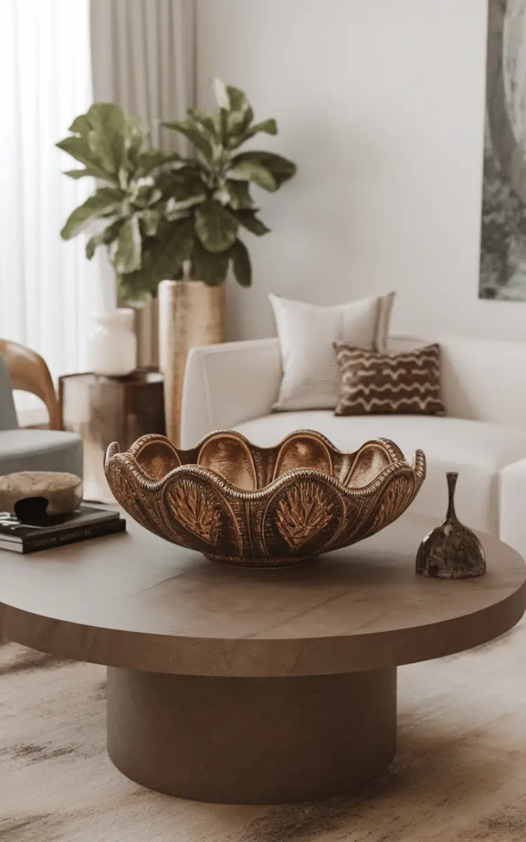 18 Elegant Round Coffee Table Decor Ideas You’ll Love - The Mega Mom